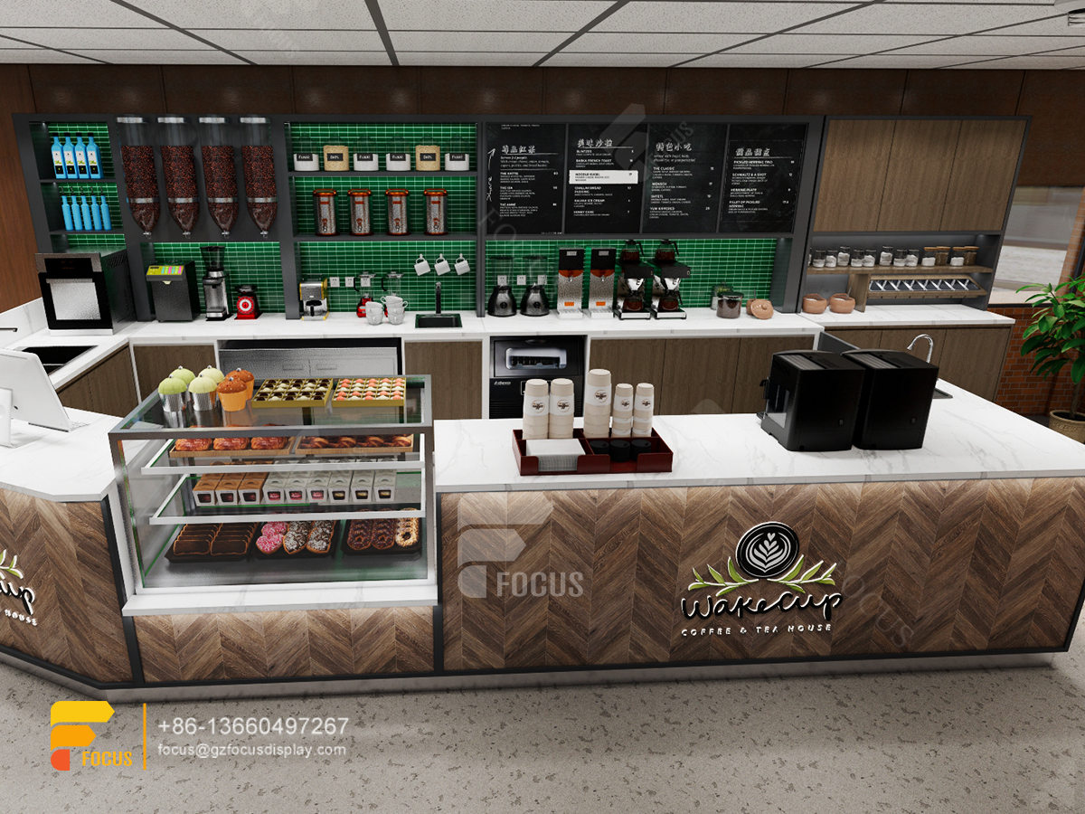 Modern Coffee Shop Counter Layout Design Milk Tea Shop