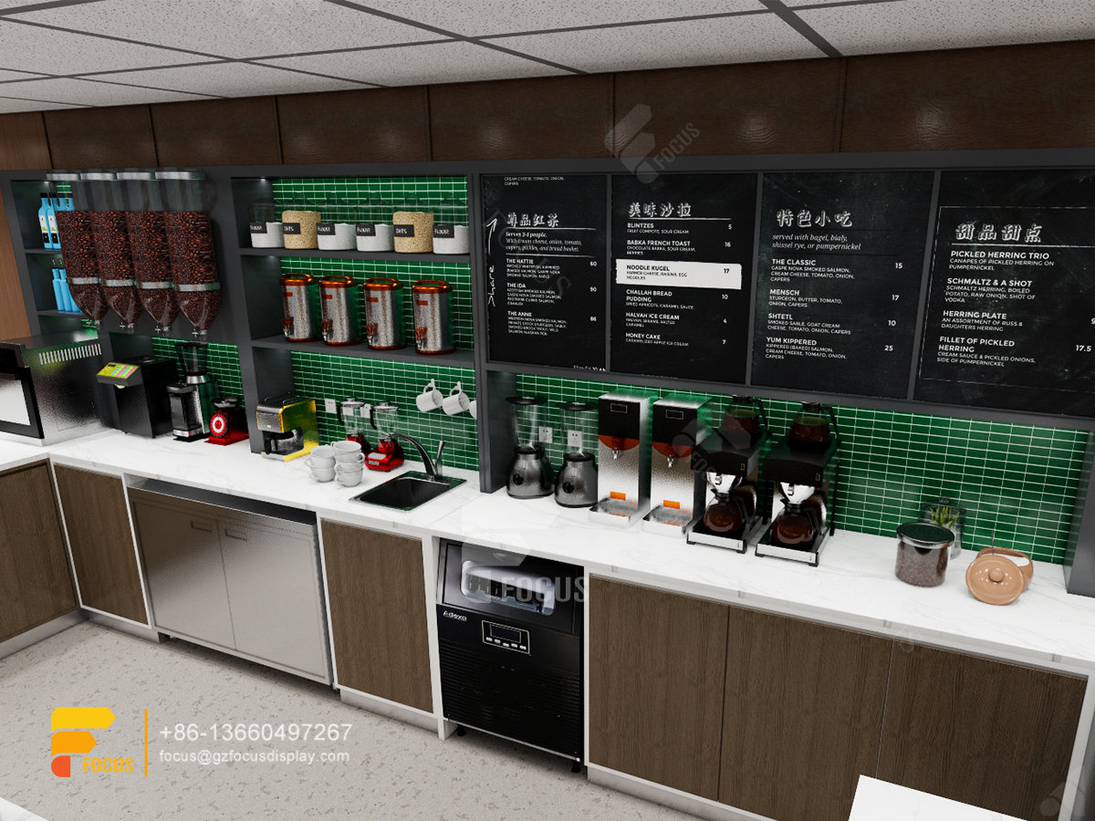Modern Coffee Shop Counter Layout Design Milk Tea Shop
