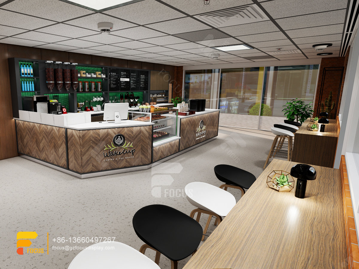 Modern Coffee Shop Counter Layout Design Milk Tea Shop