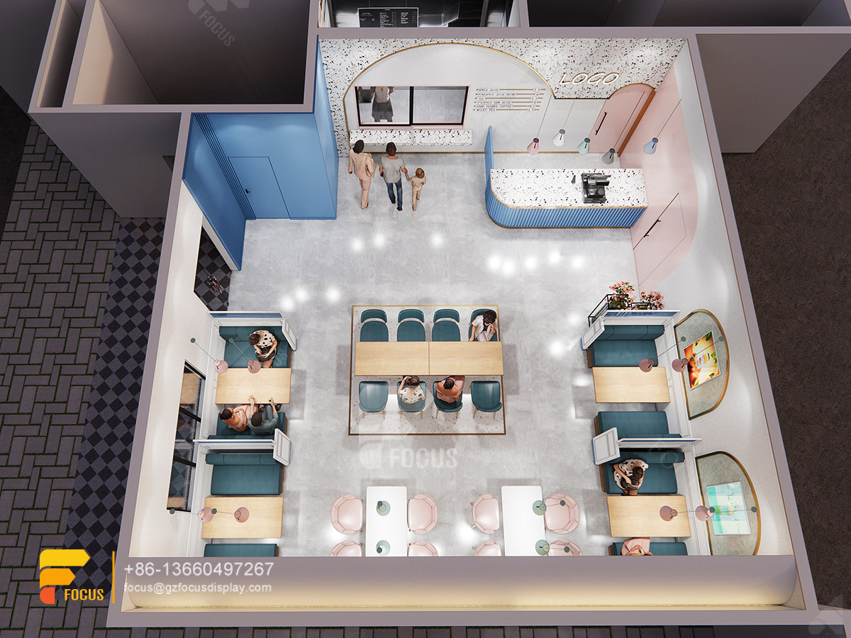 Modern Coffee Shop Design Display Shelving Simple Milk Tea Shop Design