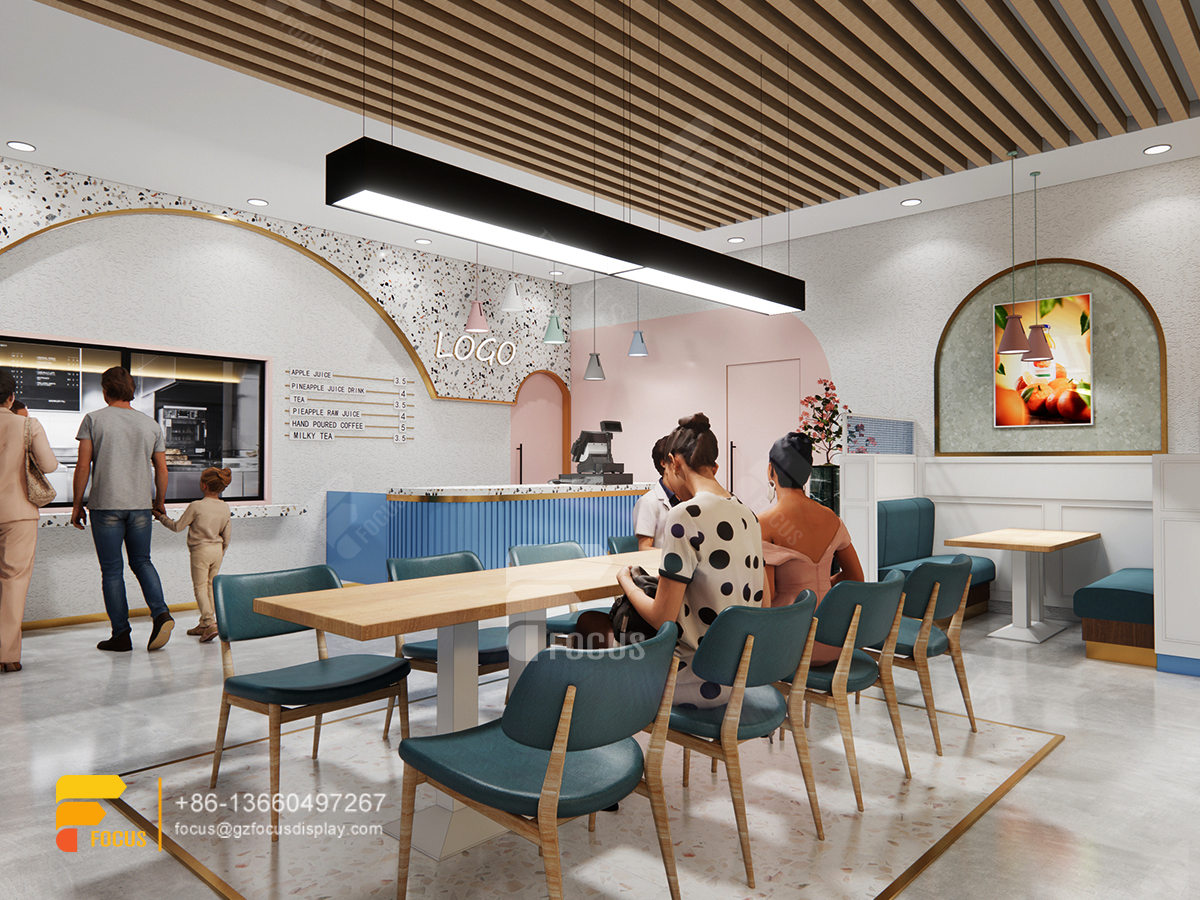 Modern Coffee Shop Design Display Shelving Simple Milk Tea Shop Design