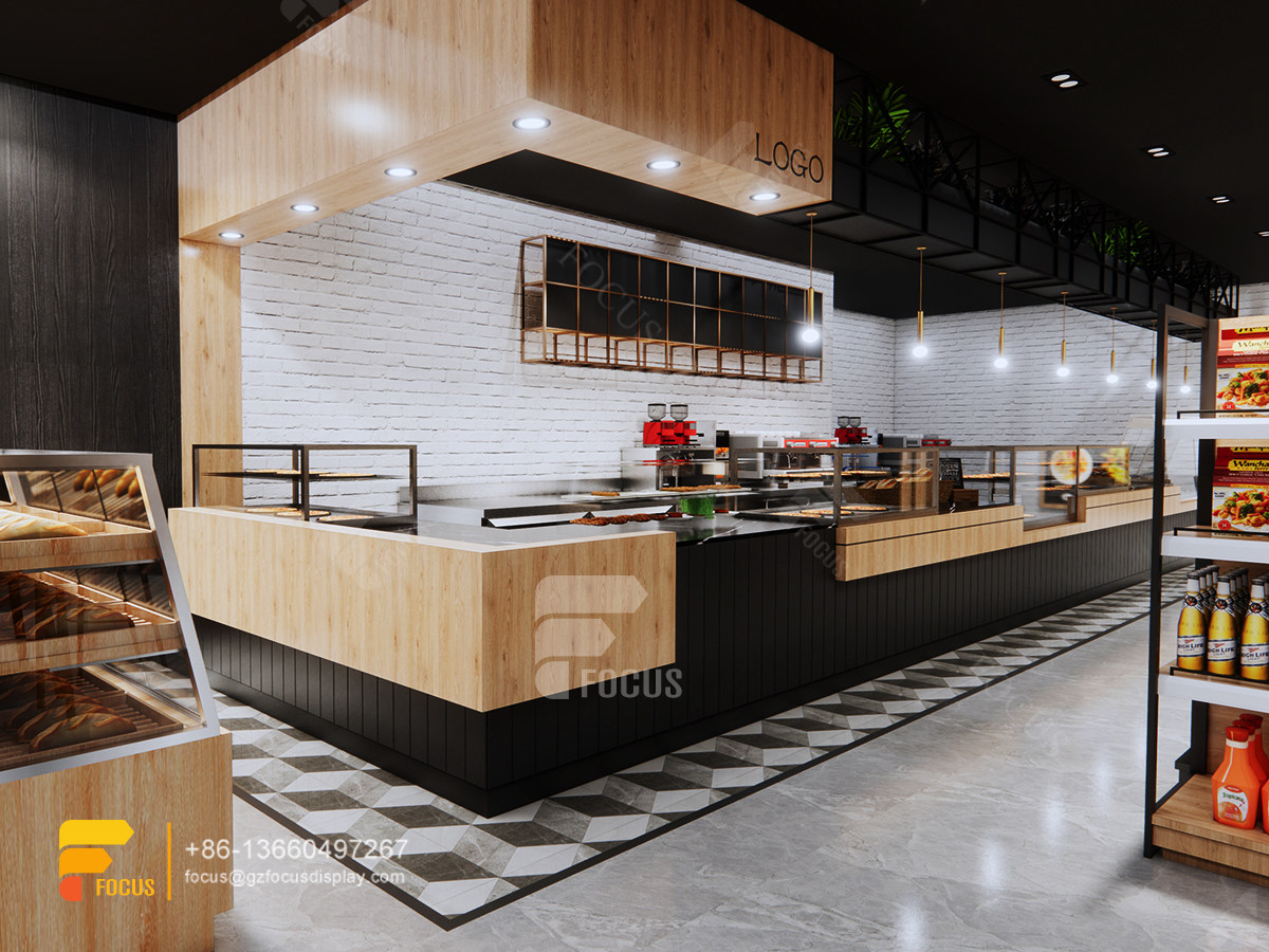 Modern Coffee Shop Interior Design Front Counter Milk Tea Shop Counter ...