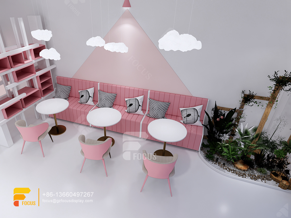 Simple Coffee Shop Design Wooden Cafe Counter Bubble Tea Shop Interior ...