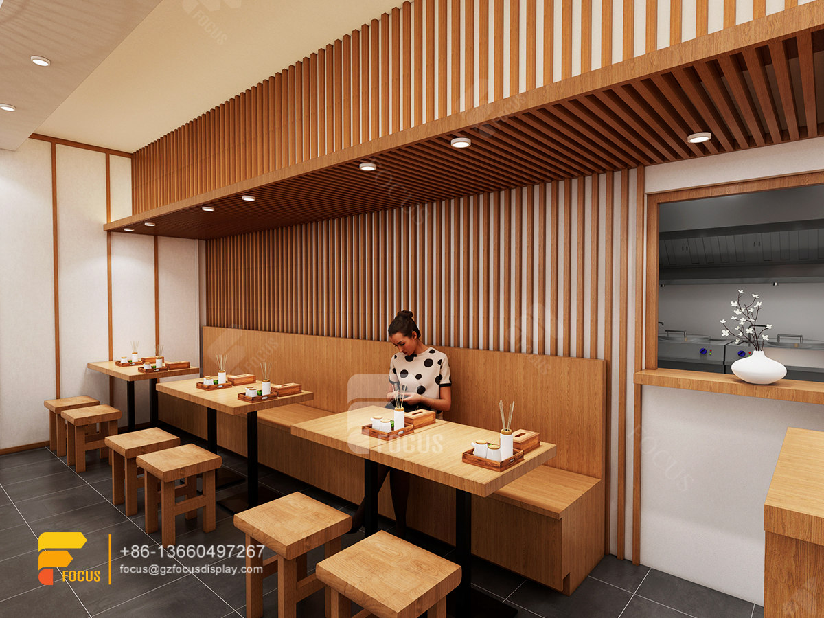 Wood Coffee Shop Design Cashier Counter Milk Tea Interior Design