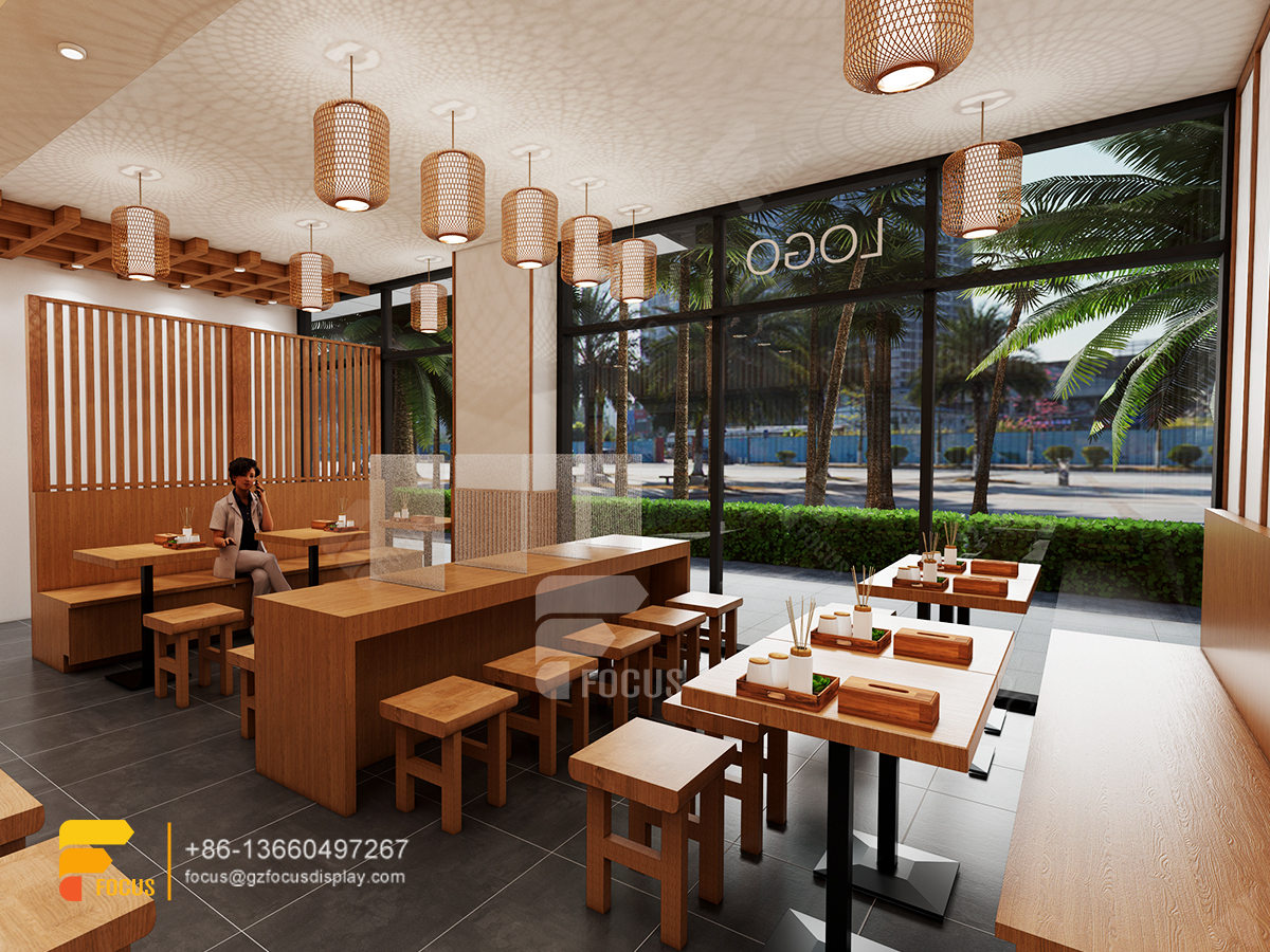 Wood Coffee Shop Design Cashier Counter Milk Tea Interior Design