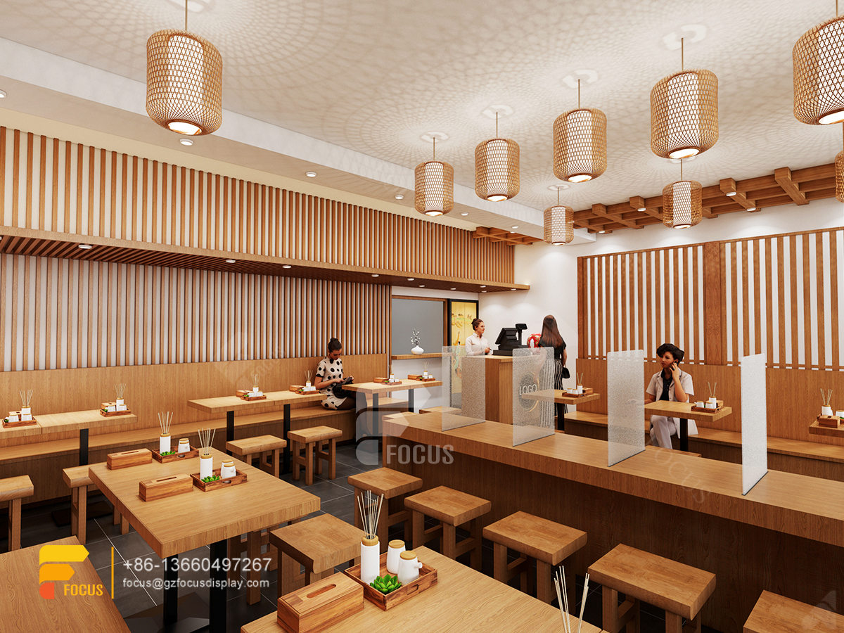 Wood Coffee Shop Design Cashier Counter Milk Tea Interior Design