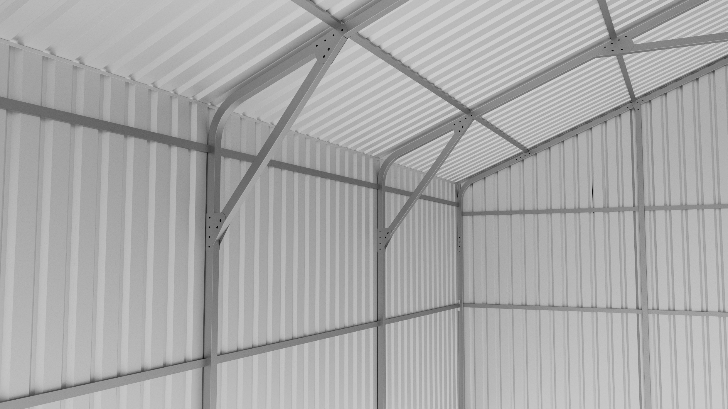 SELA Industrial 26 ft×33 ft Double Garage Metal Barn Shed