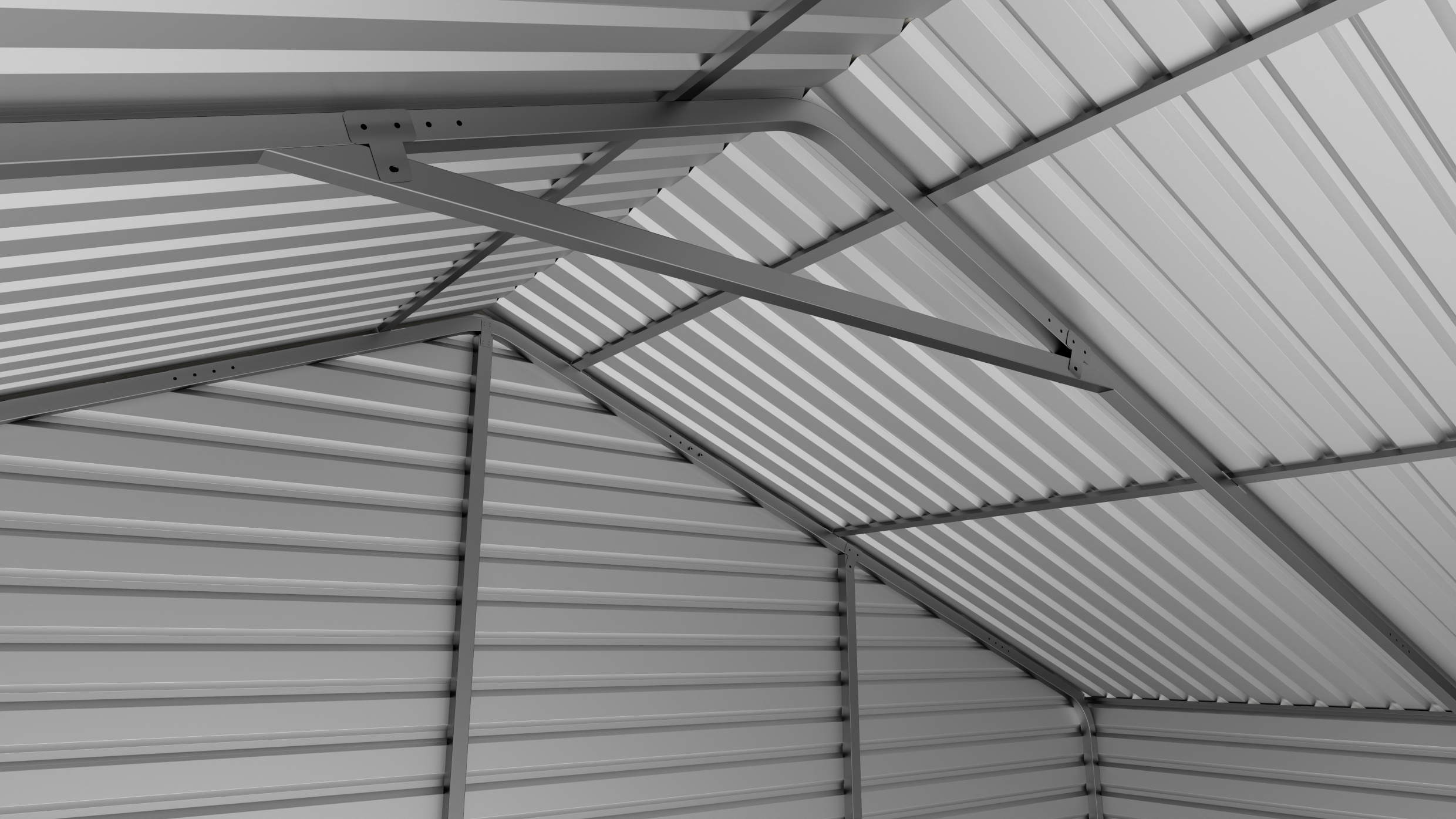 SELA Industrial 23 ft×22 ft Double Garage Metal Shed