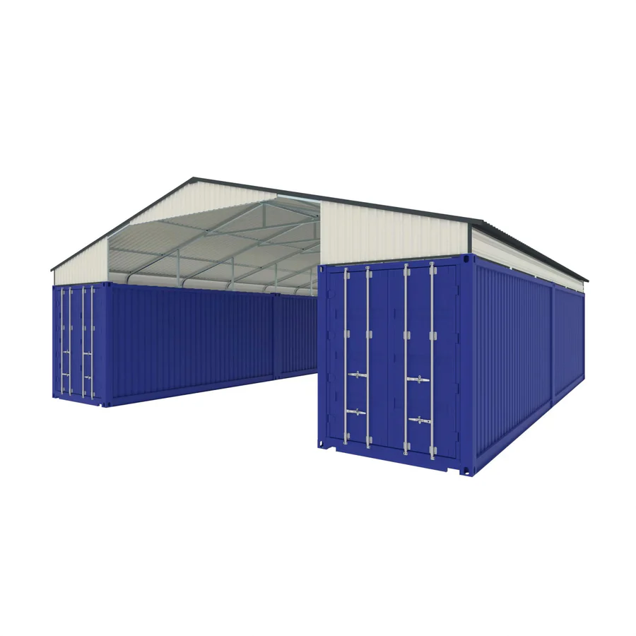 SELA Industrial 36FT x 40FT x 6.5FT Metal Container Roof Shed