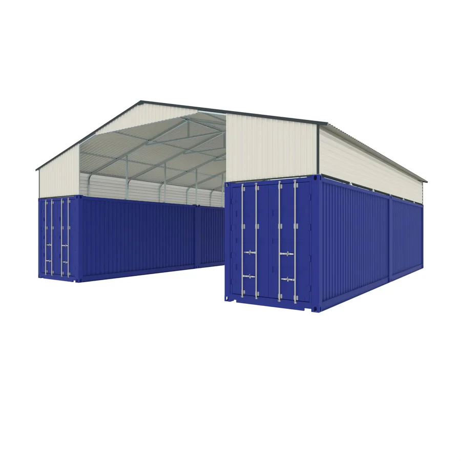 SELA Industrial 36FT x 40FT x 8.5FT Metal Container Roof Shed