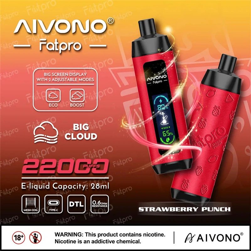 Aivono Fatpro 22000 Puffs LED Screen Puff 22k Disposable Vape E Cig ...