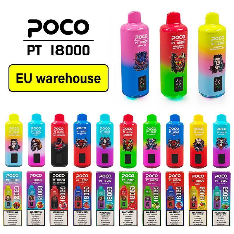 Poco PT 18000 Puffs Digital Screen Disposable Vape EU Warehouse Pod ...