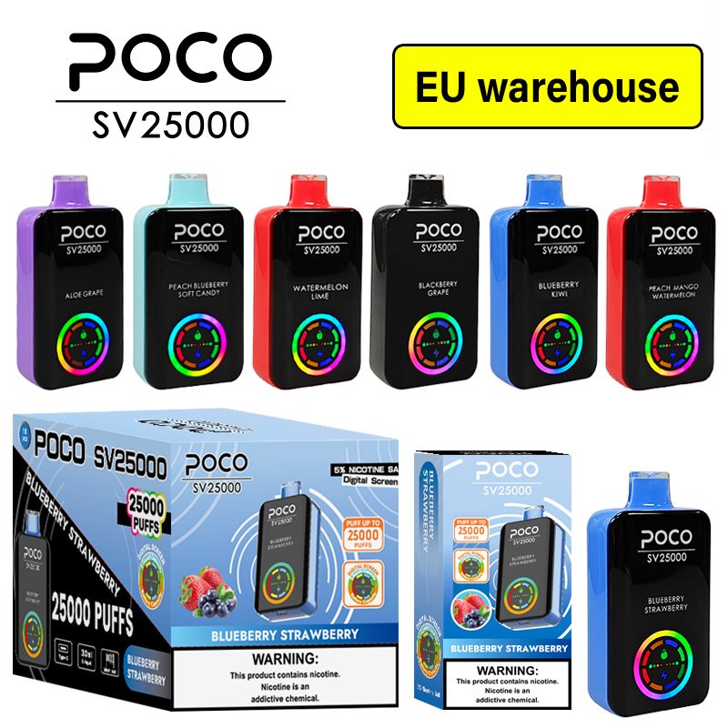 EU Warehouse Poco SV 25000 Puffs Digital Screen Puff 25k Disposable ...