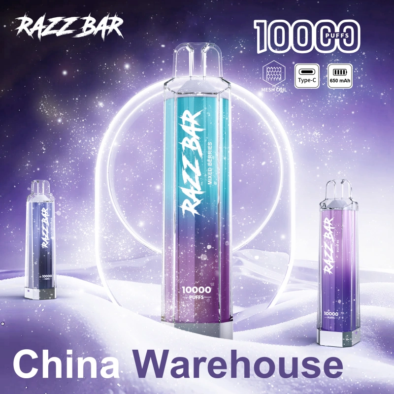 Razz Bar 10000 10K Puffs Crystal Disposable Vape Electronic Cigarette ...
