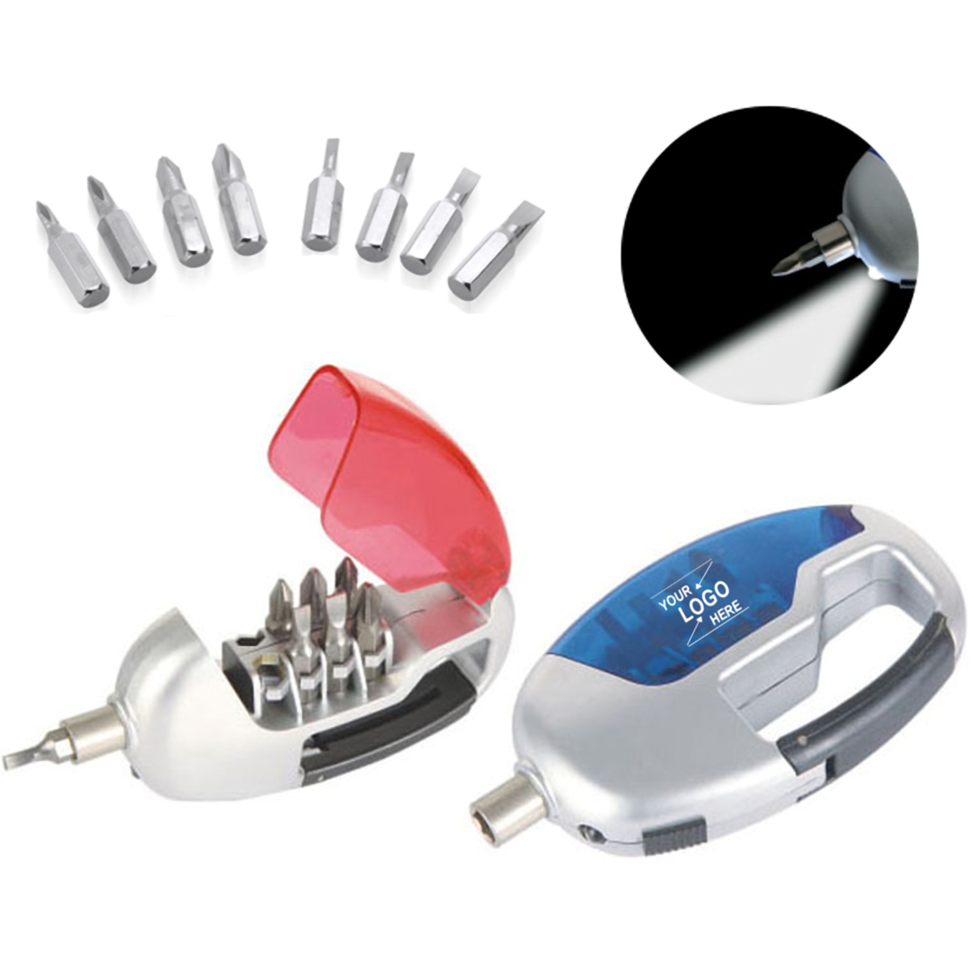 8-in-1 Multifunction Screwdriver Kit with LED Flashlight