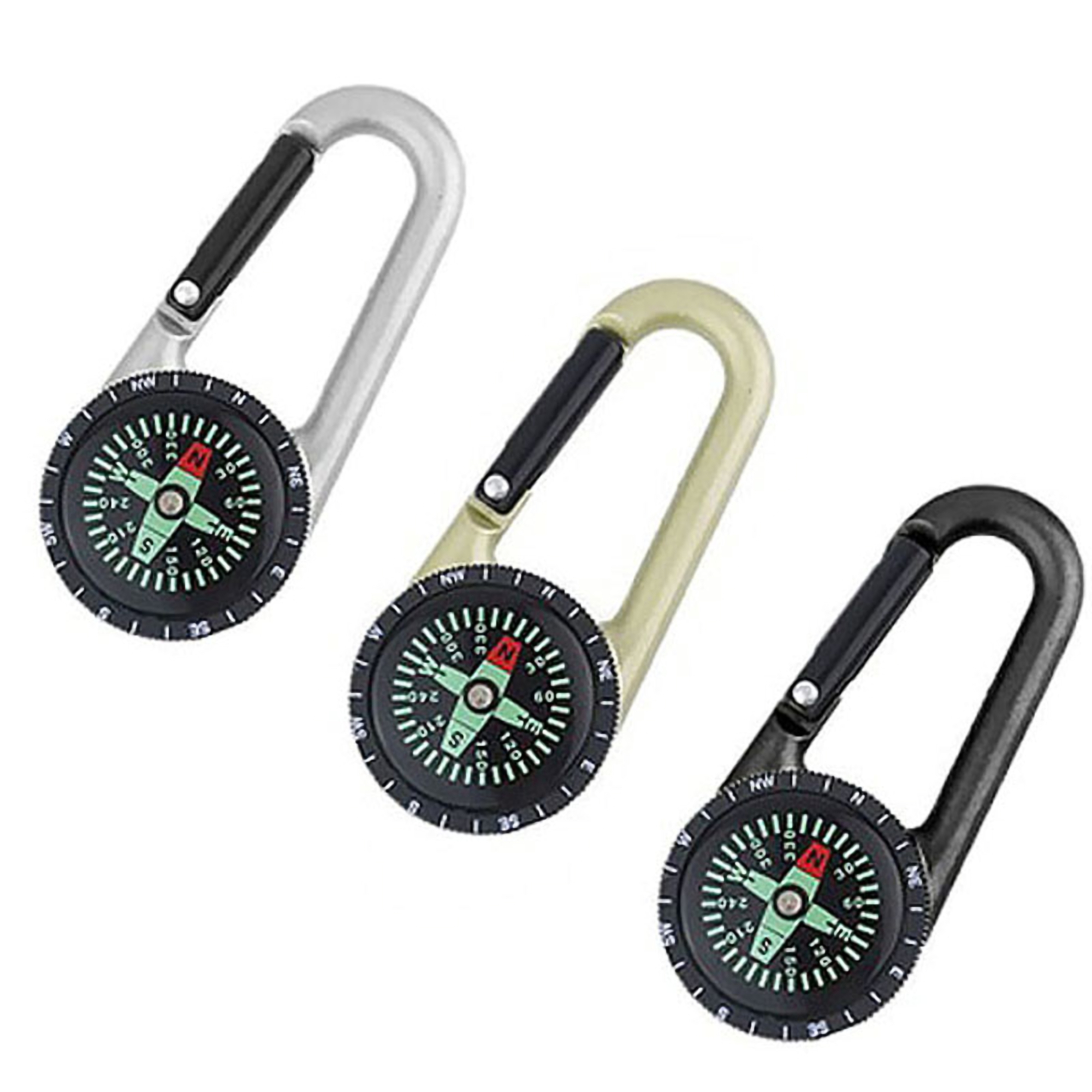 2-in-1 Zinc Alloy Carabiner and Compass