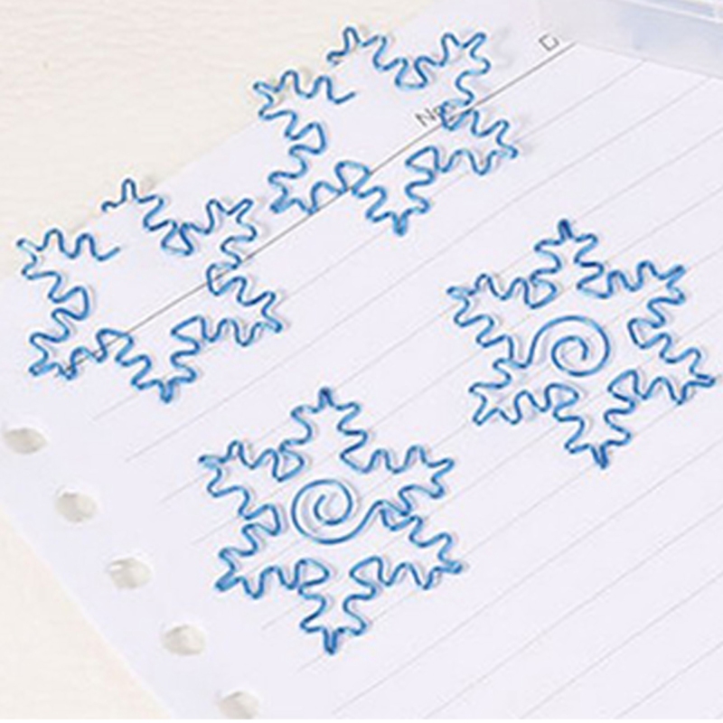 Snowflake Shaped Paper Clips in Tin Container