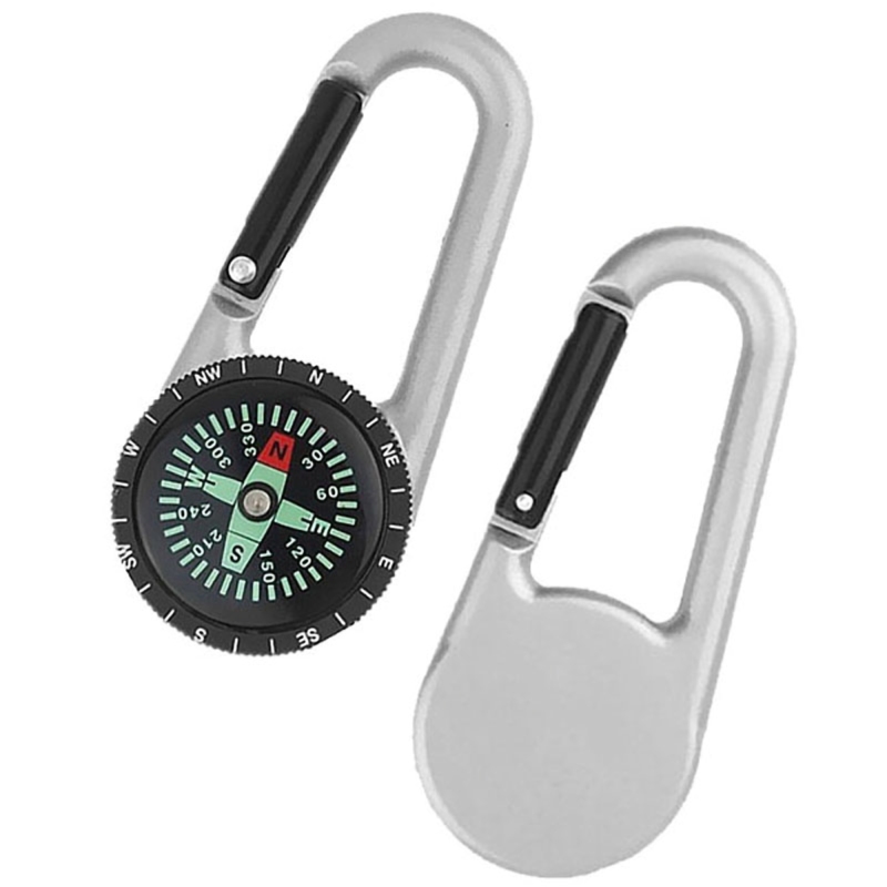 2-in-1 Zinc Alloy Carabiner and Compass