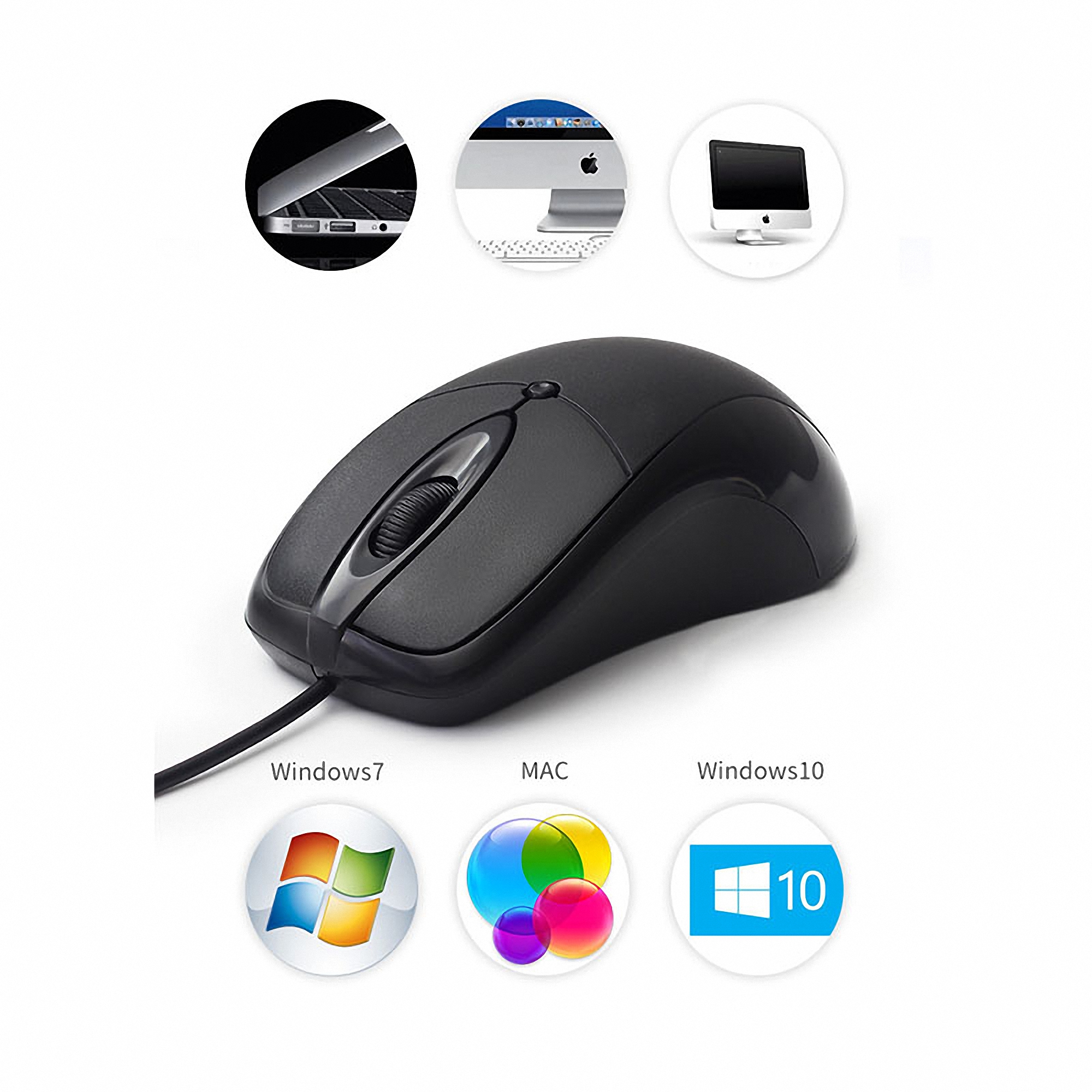 3-Button USB Wired Computer Mouse