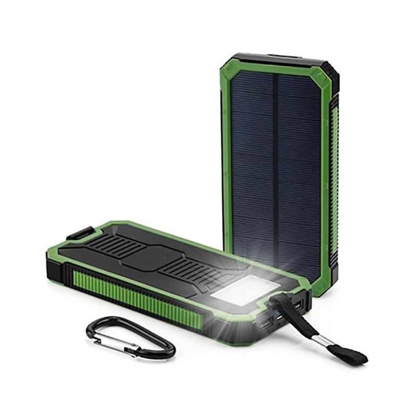 6000mAh Solar Charge Power Bank, Light with Carabiner