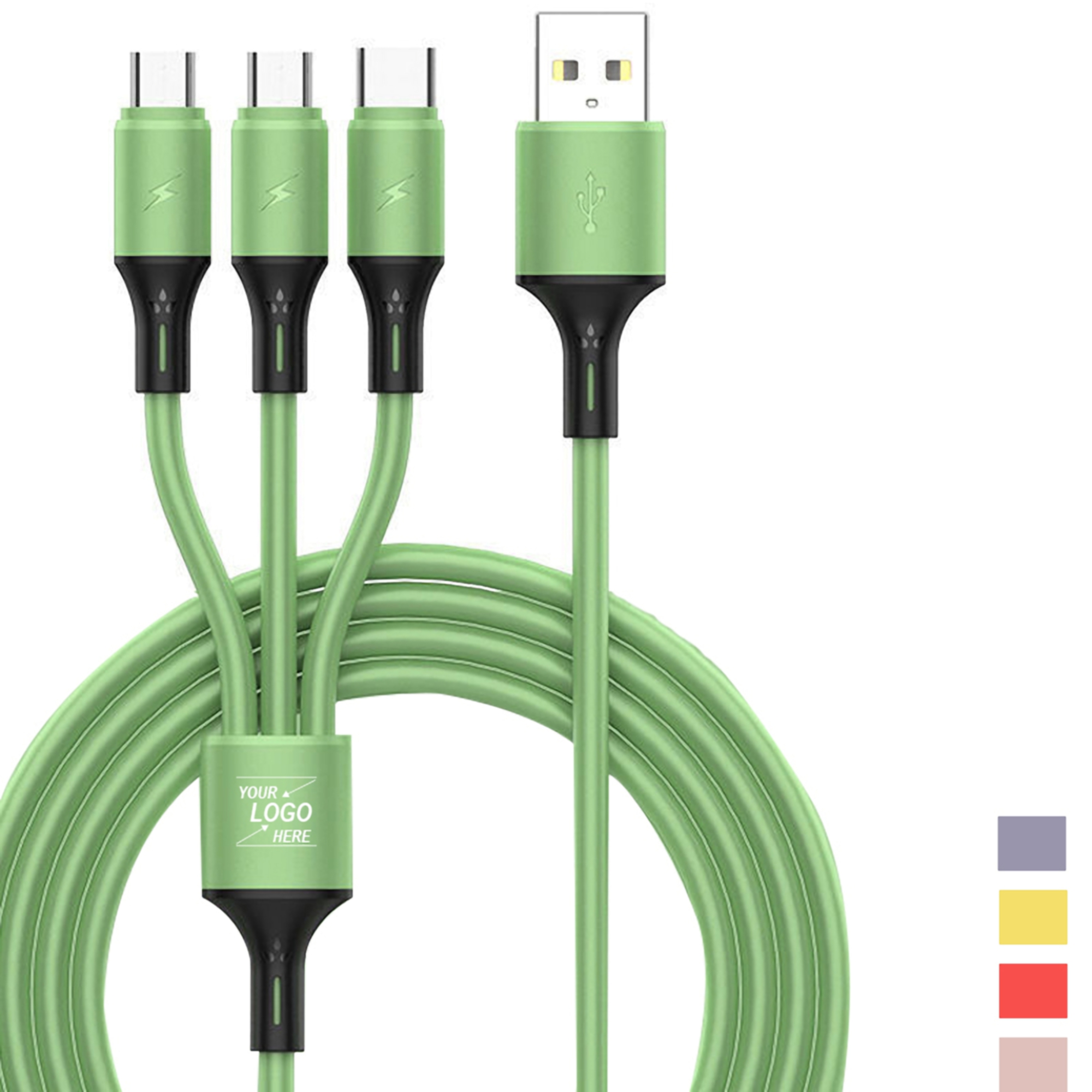 3-in-1 Silicone Charging and Data Cable
