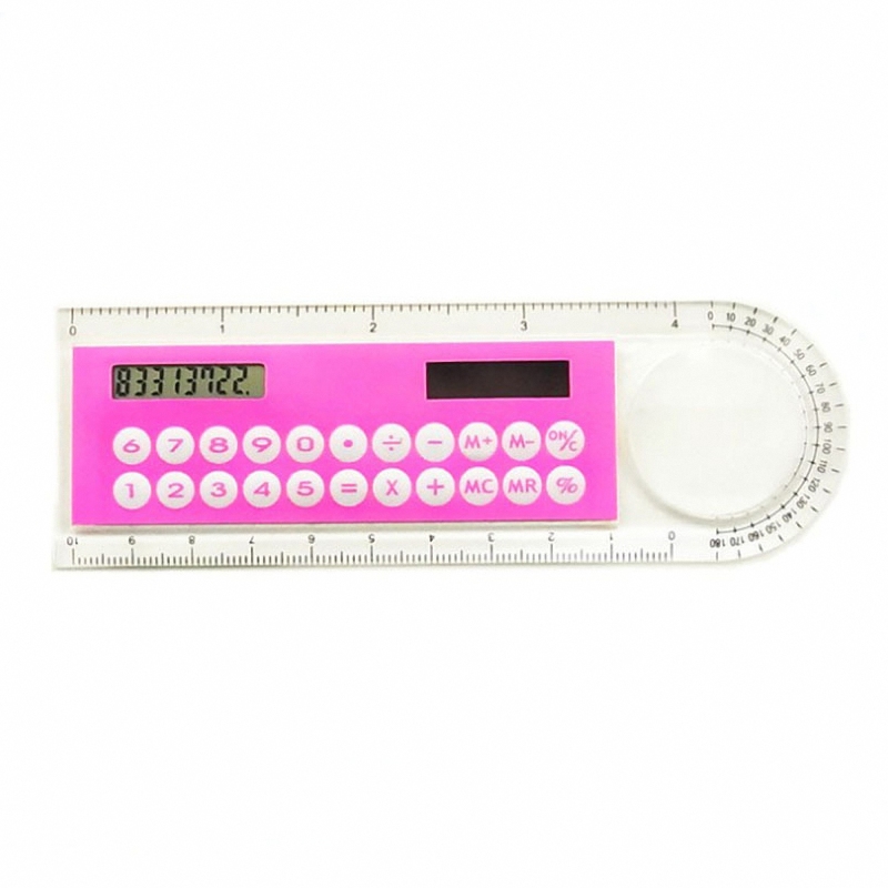 4" Plastic Ruler with Solar Calculator