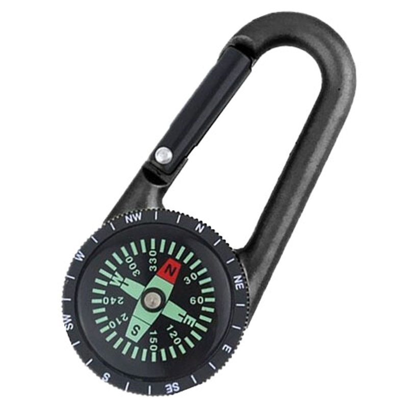 2-in-1 Zinc Alloy Carabiner and Compass