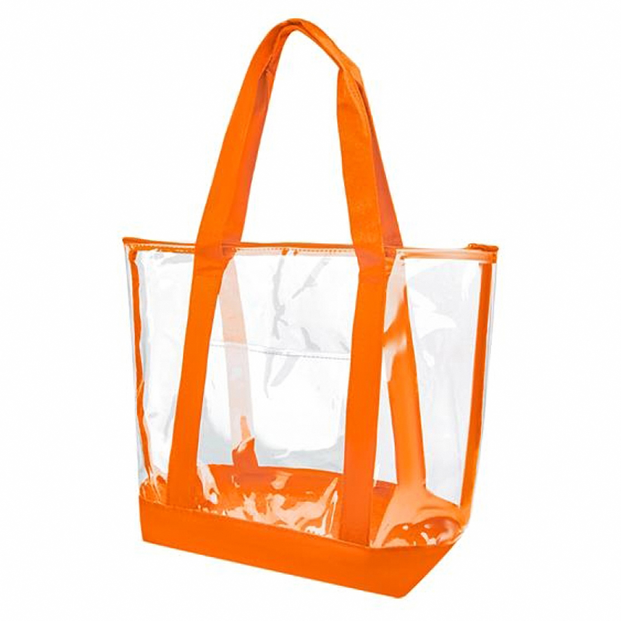 Clear Plastic Tote Bag with Colored Handles