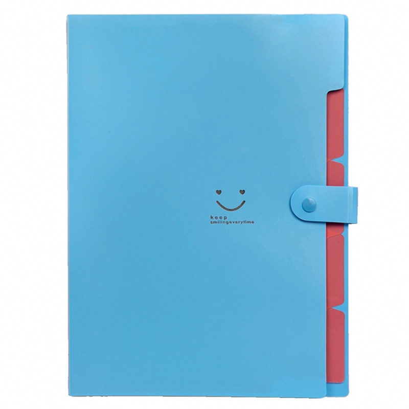 Multi-Pocket Polypropylene Expandable File Folder with Snap