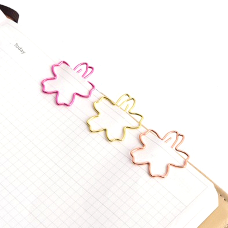 Flower Shaped Paper Clips in Tin Container