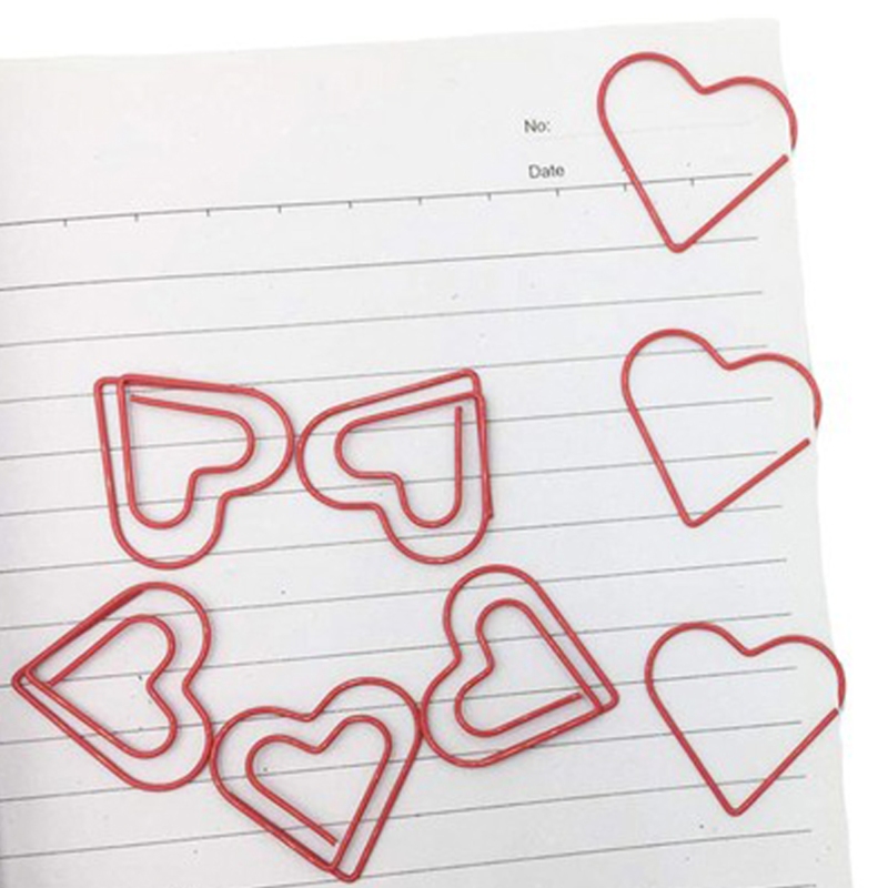Heart Shaped Paper Clips in Tin Container