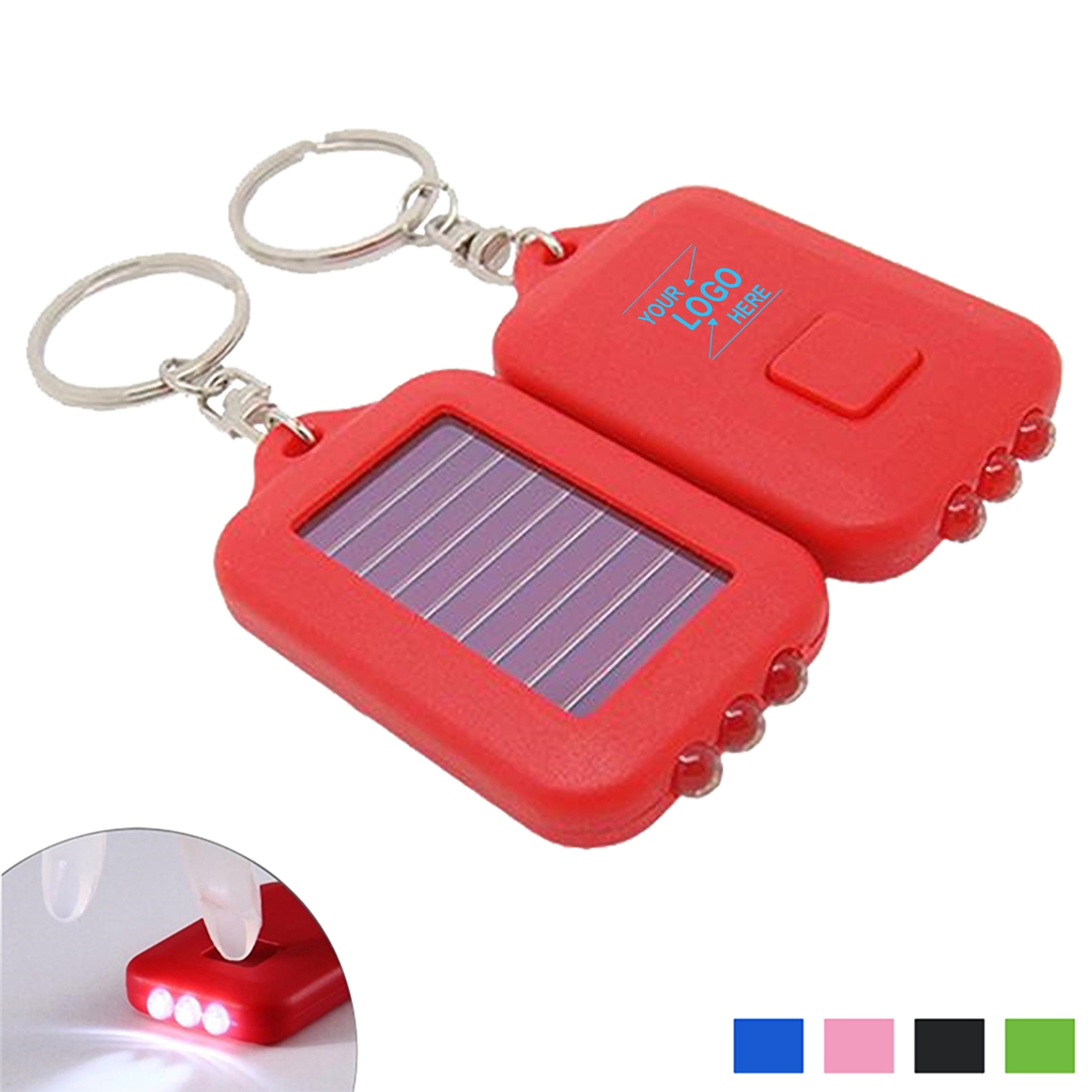 Solar LED Flashlight Keychain