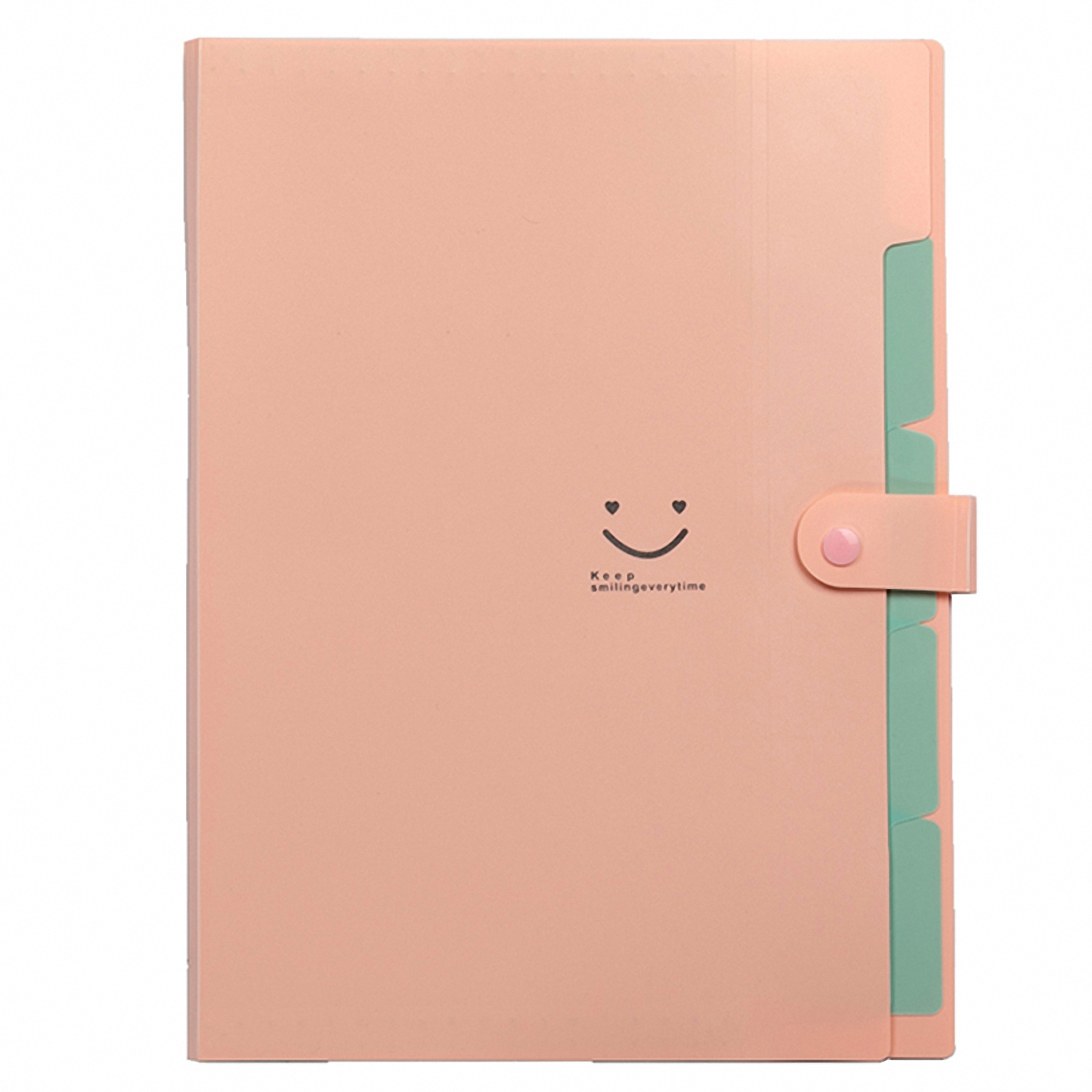 Multi-Pocket Polypropylene Expandable File Folder with Snap