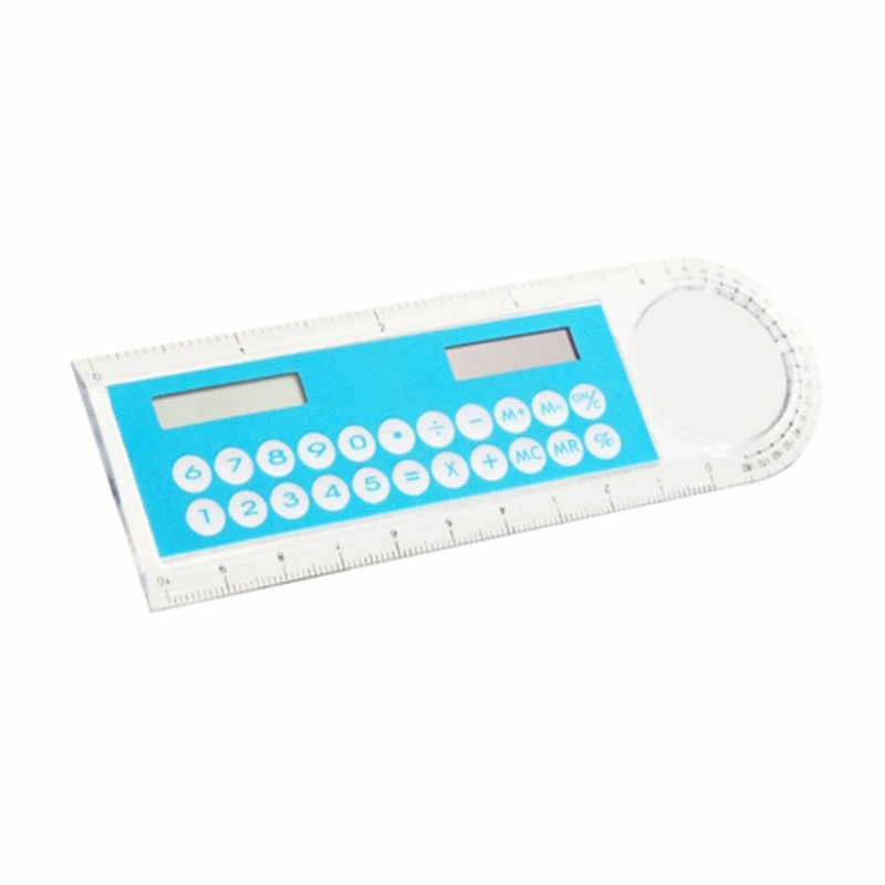4" Plastic Ruler with Solar Calculator
