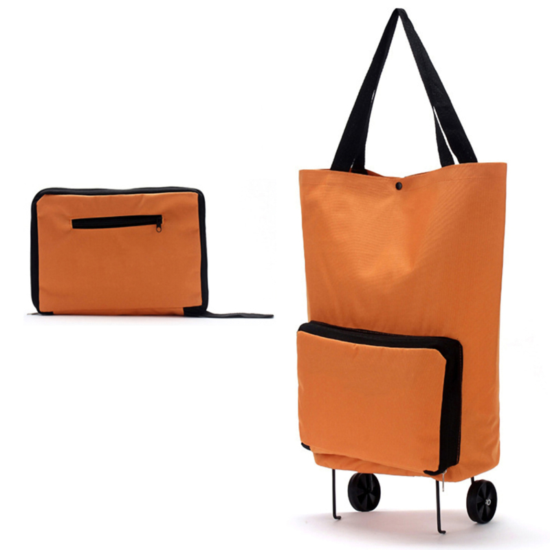 Collapsible Two-Way Shoulder and Trolley Shopping Bag