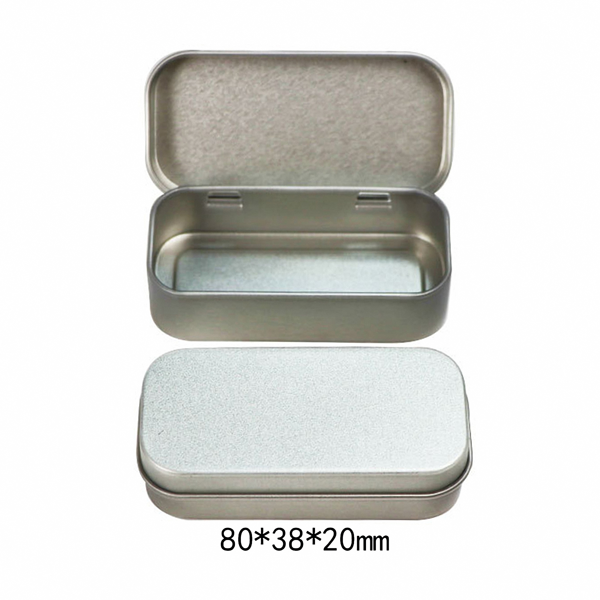 Rectangular Hinged Tin Box Storage Container