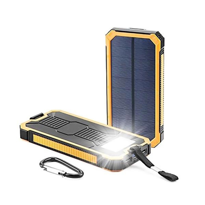6000mAh Solar Charge Power Bank, Light with Carabiner