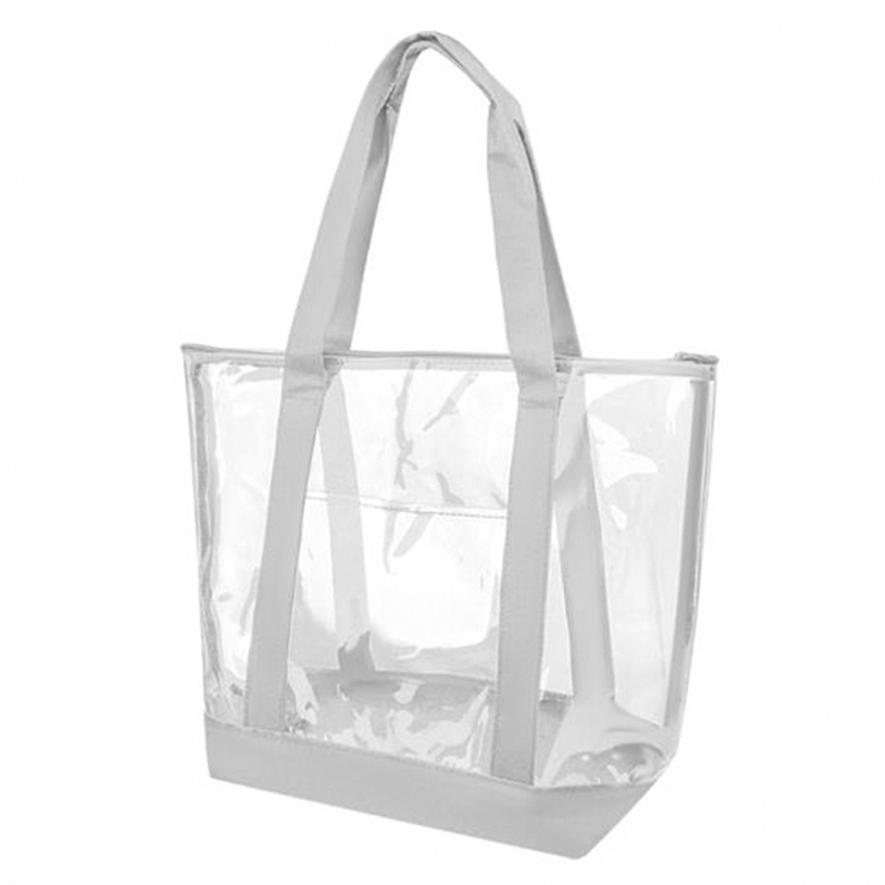 Clear Plastic Tote Bag with Colored Handles