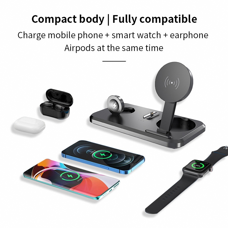 Portable 3 in 1 Charging Station Foldable Charger Stand