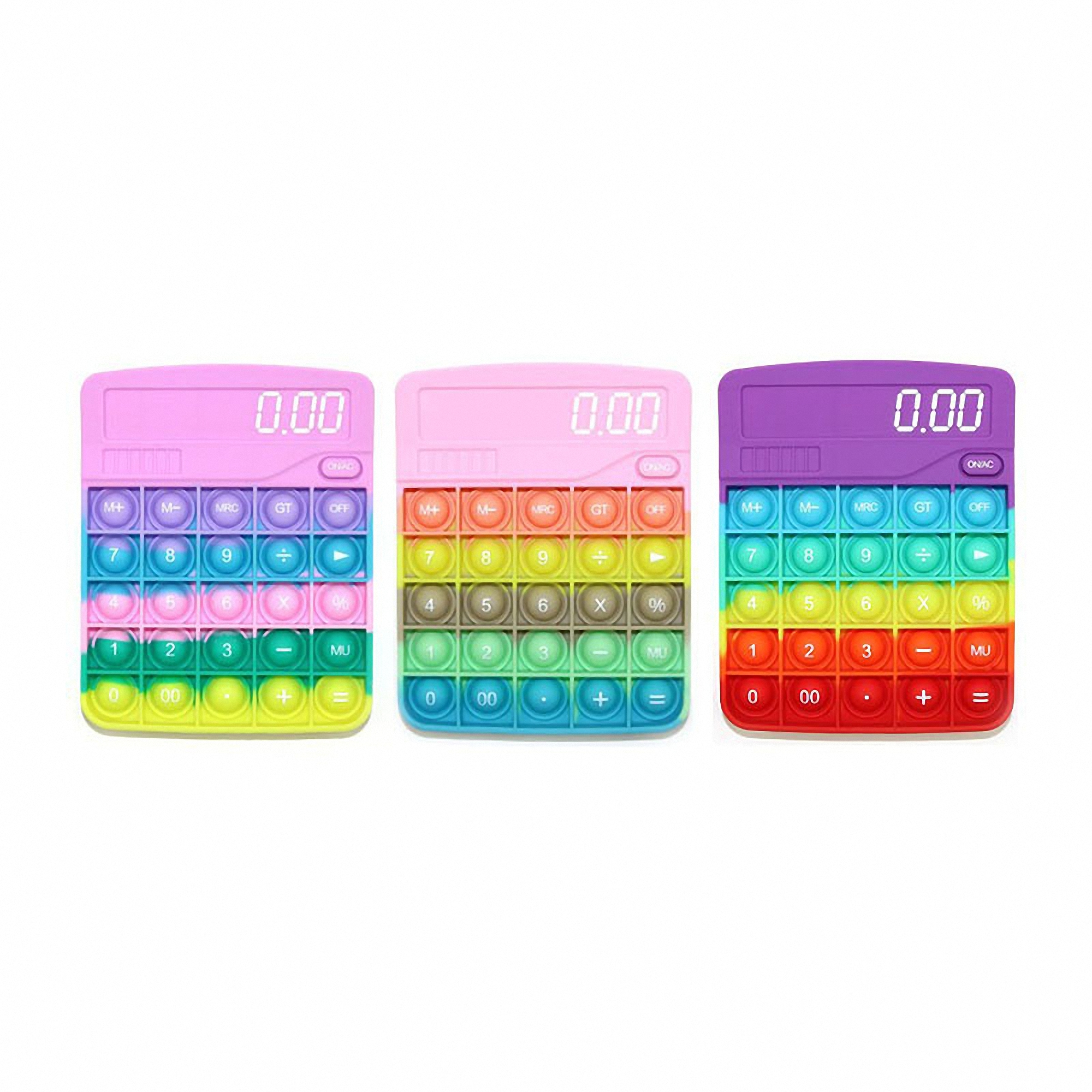 Rainbow Calculator Push Bubble Fidget Toys