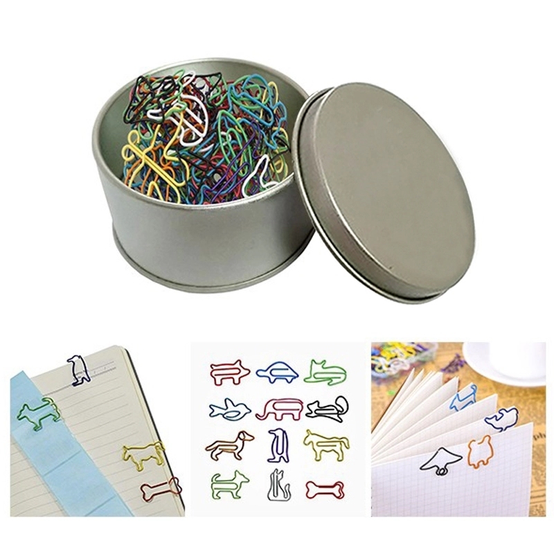 Assorted Animal Shaped Paper Clips in Tin Container,OFFICE
