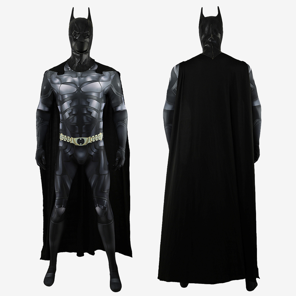 The Dark Knight Batman Bodysuit Cosplay Costume Bruce Wayne with Cloak ...