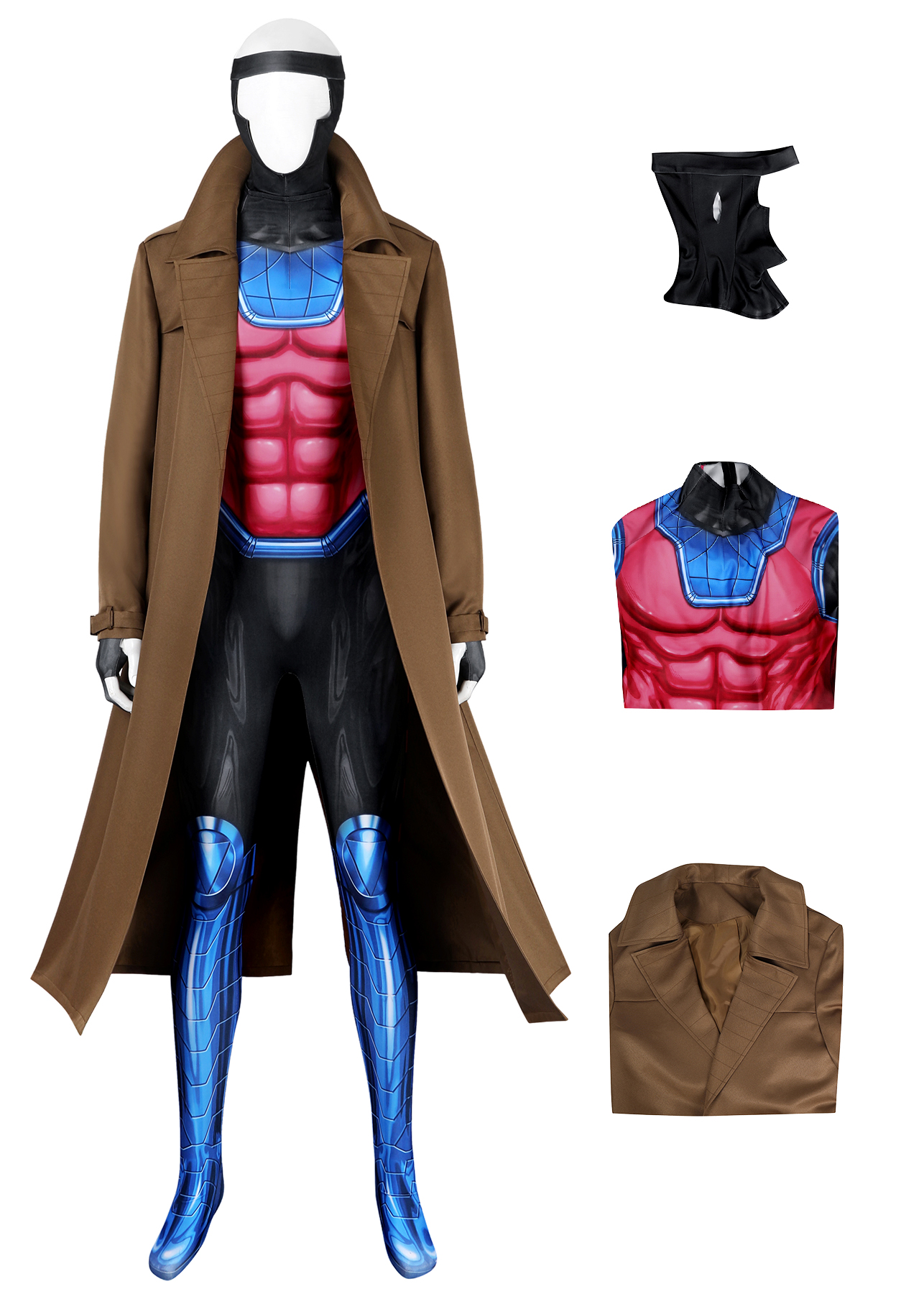 X-Men 97 Gambit Costume Cosplay Suit with Coat Remy Etienne LeBeau ...