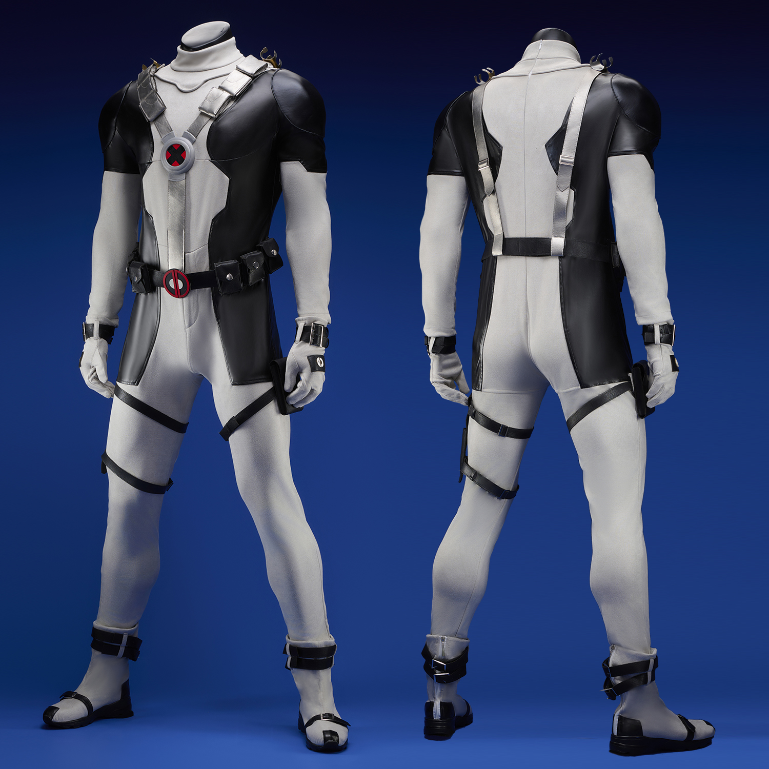 X-Force Deadpool Costume Cosplay Suit Wade Wilson Grey Outfit Unibuyplus