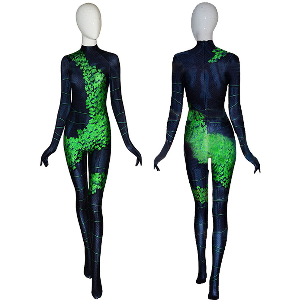 Birds of Prey Poison Ivy Costume Cosplay Suit Bodysuit For Kids Adult ...