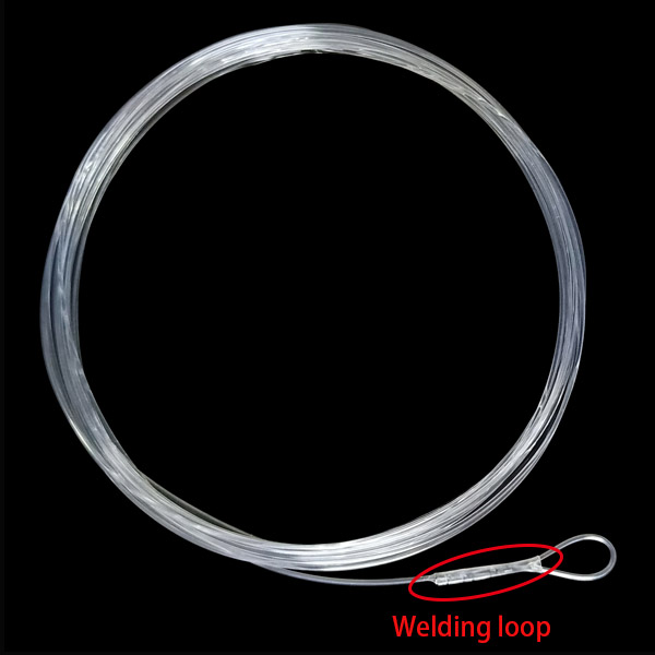 Tapered leader with welding loop