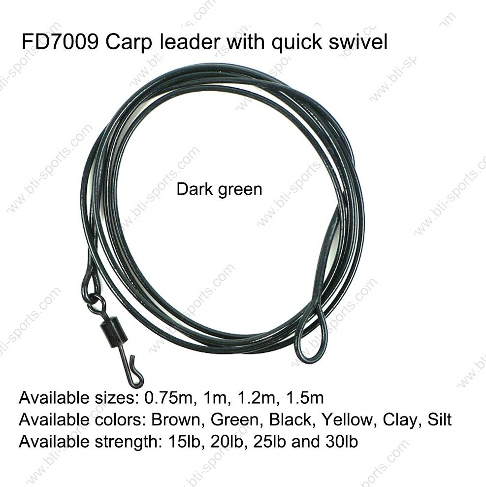 Type B PVC Carp Leader With Snap Grey Color