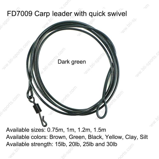 Type B PVC Carp Leader With Snap Grey Color