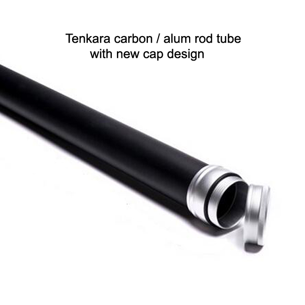 Tenkara carbon/alum rod tube with new cap design