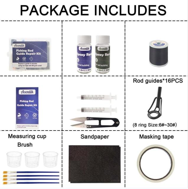Fishing rod repair kit - Tip guide kit